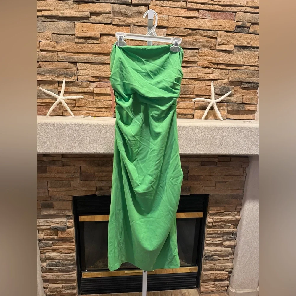BHLDN | Dresses | Bhldn Strapless Green Dresshayden Strapless Stretch ...